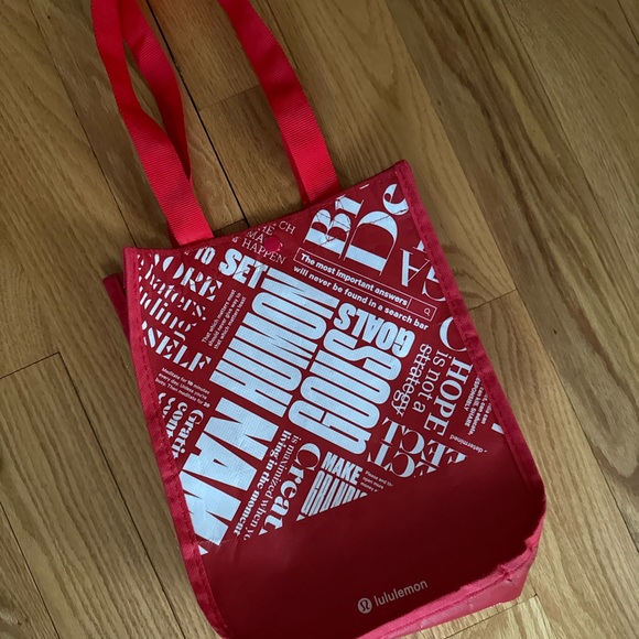 lululemon athletica | Bags | Small Sized Red Lululemon Shopper Tote Bag ...